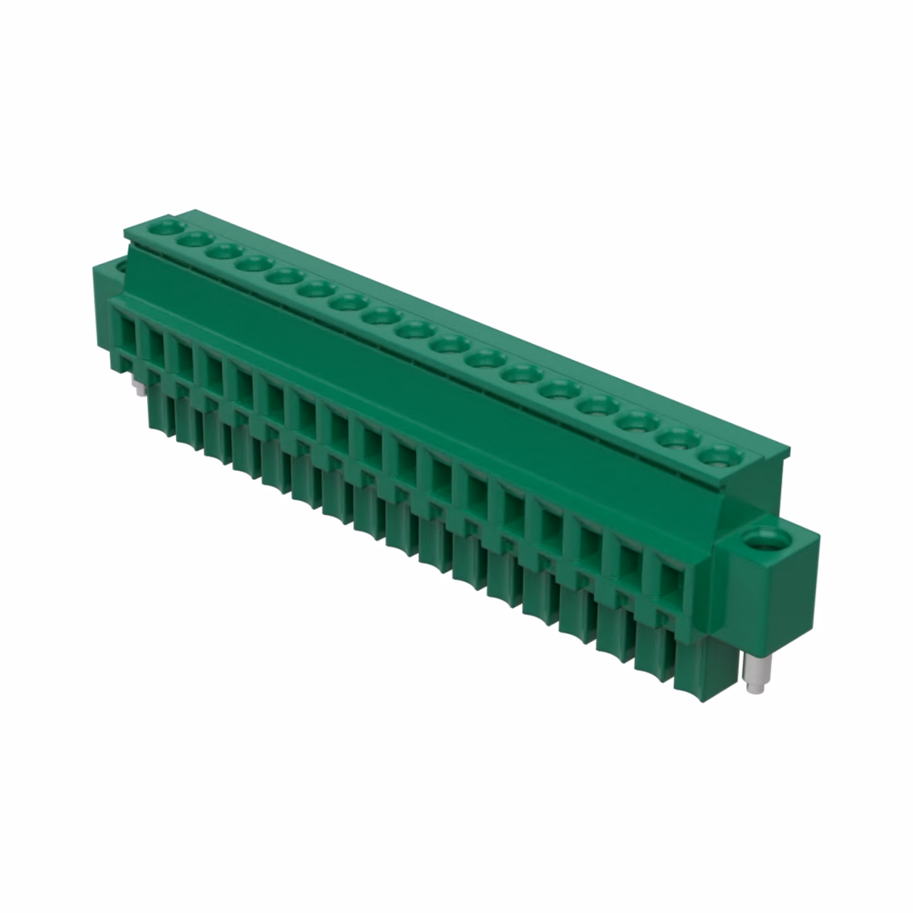 3.81mm Pitch Eurostyle Vertical Plug, with Retention Screws, Rear Wire Entry, Green Housing, Gold (Au) Plated, 17 Circuits for sale