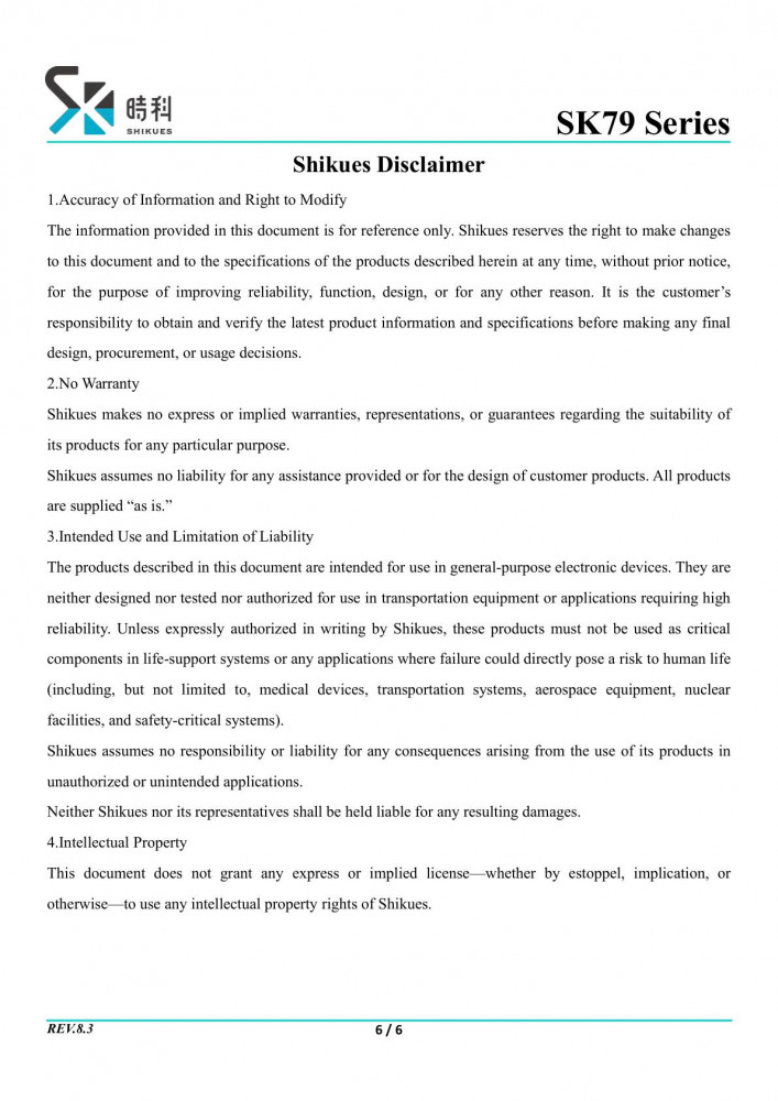SK7905U datasheet page 6
