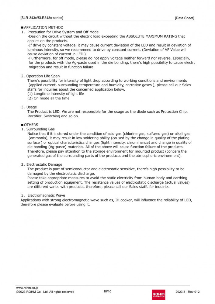 ROHM SLR343 technical document page 10