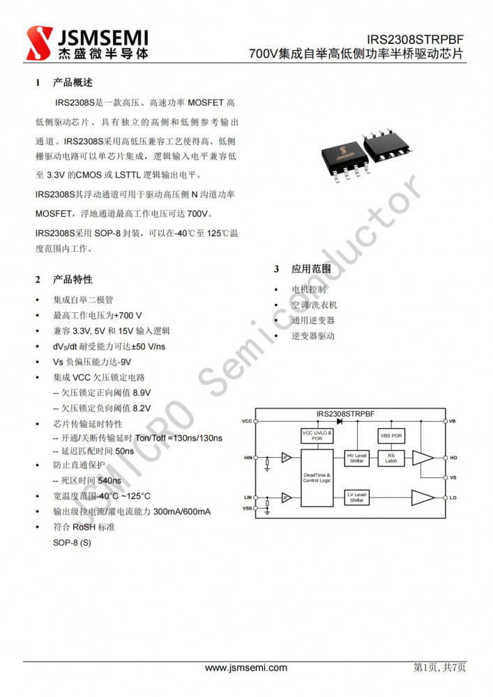 IRS2308S datasheet page 1