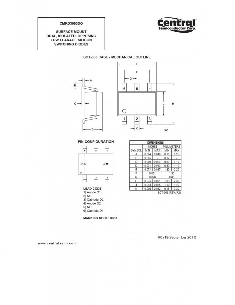 CMKD3003DO technical document page 2