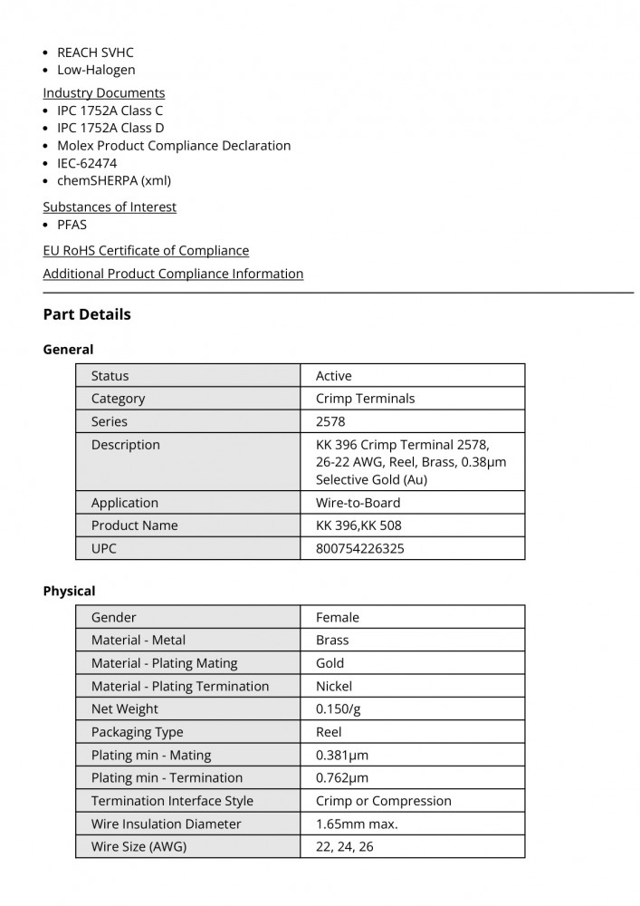 MOLEX KK 396 technical document page 2