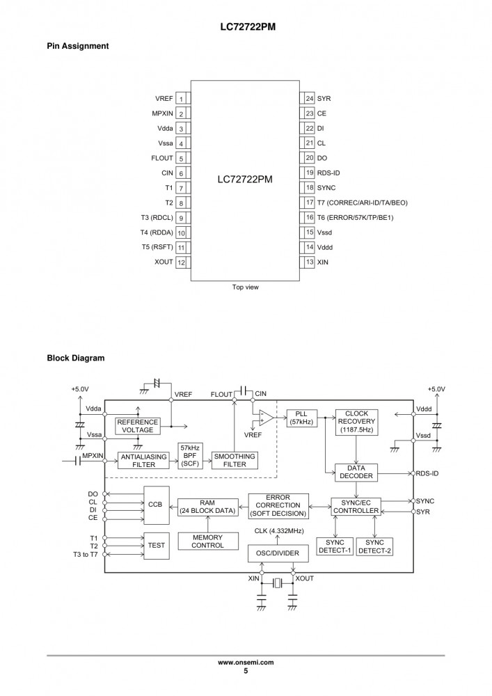 LC72722PM datasheet page 6