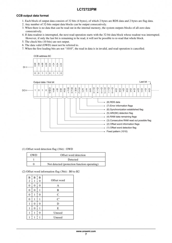 LC72722PM datasheet page 8