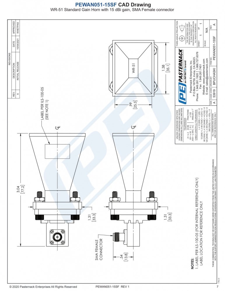 PEWAN051-15SF technical document page 7