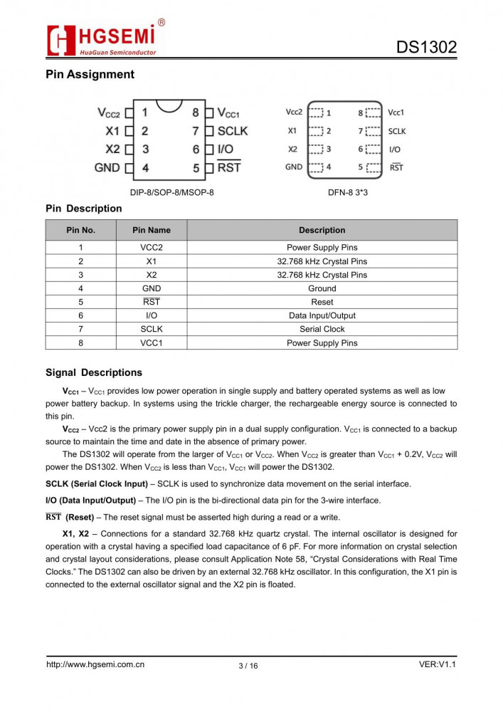 DS1302 datasheet page 3