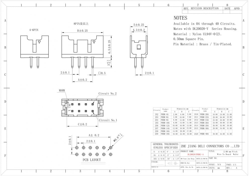 DLL PHDK terminal drawing page 1