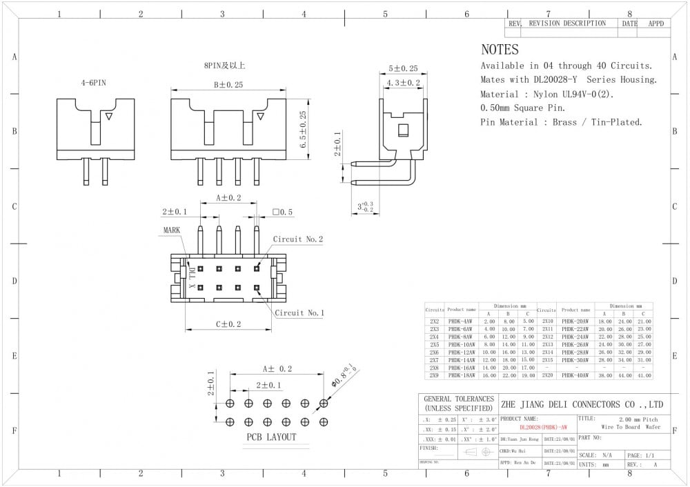 DLL PHDK terminal drawing page 2