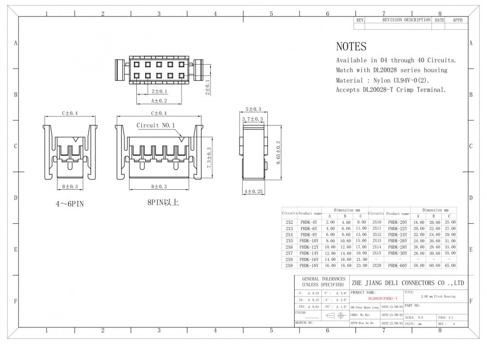 DLL PHDK-T-D dimensional drawing