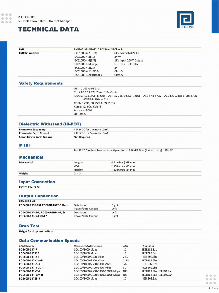 POE60U-1BT series datasheet page 3