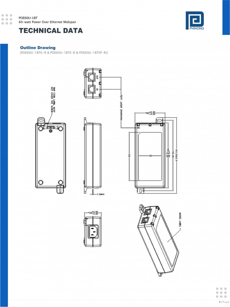POE60U-1BT series datasheet page 4
