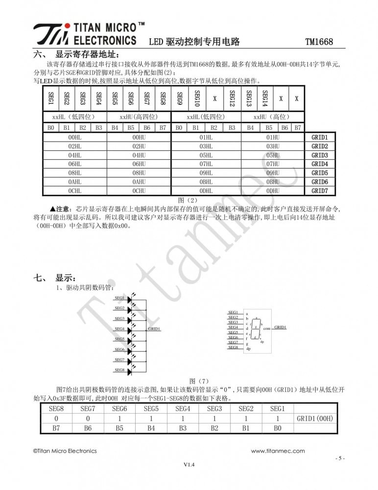 TM1668 technical document page 5