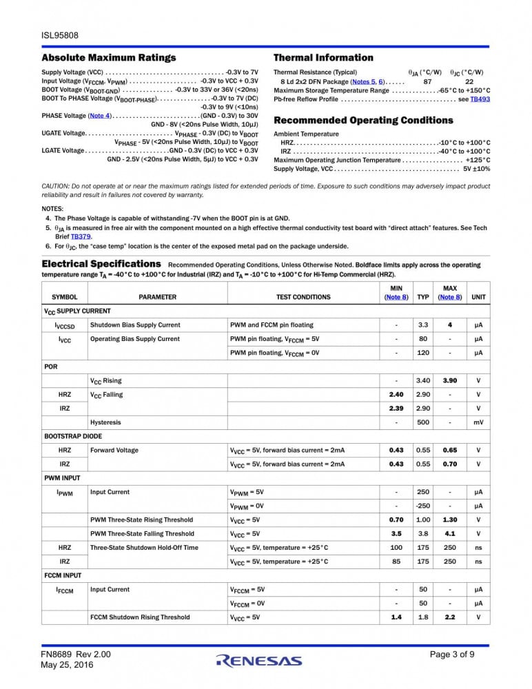 ISL95808HRZ-T datasheet page 3