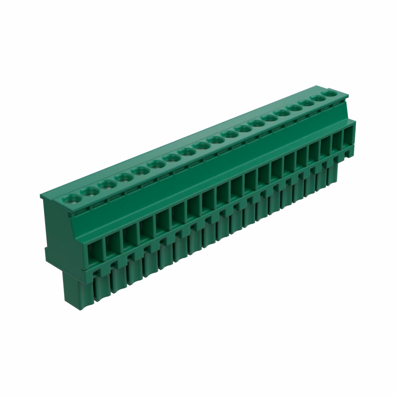 3.50mm Pitch Eurostyle Vertical Plug, Rear Wire Entry, Green Housing, 19  Circuits for sale