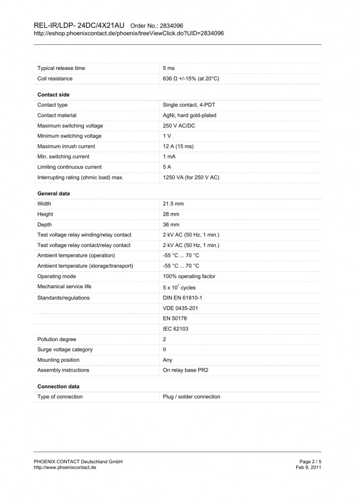 Phoenix Contact 2834096 technical document page 2