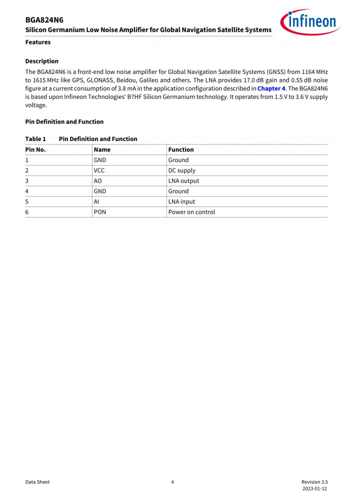 BGA824N6 datasheet page 4