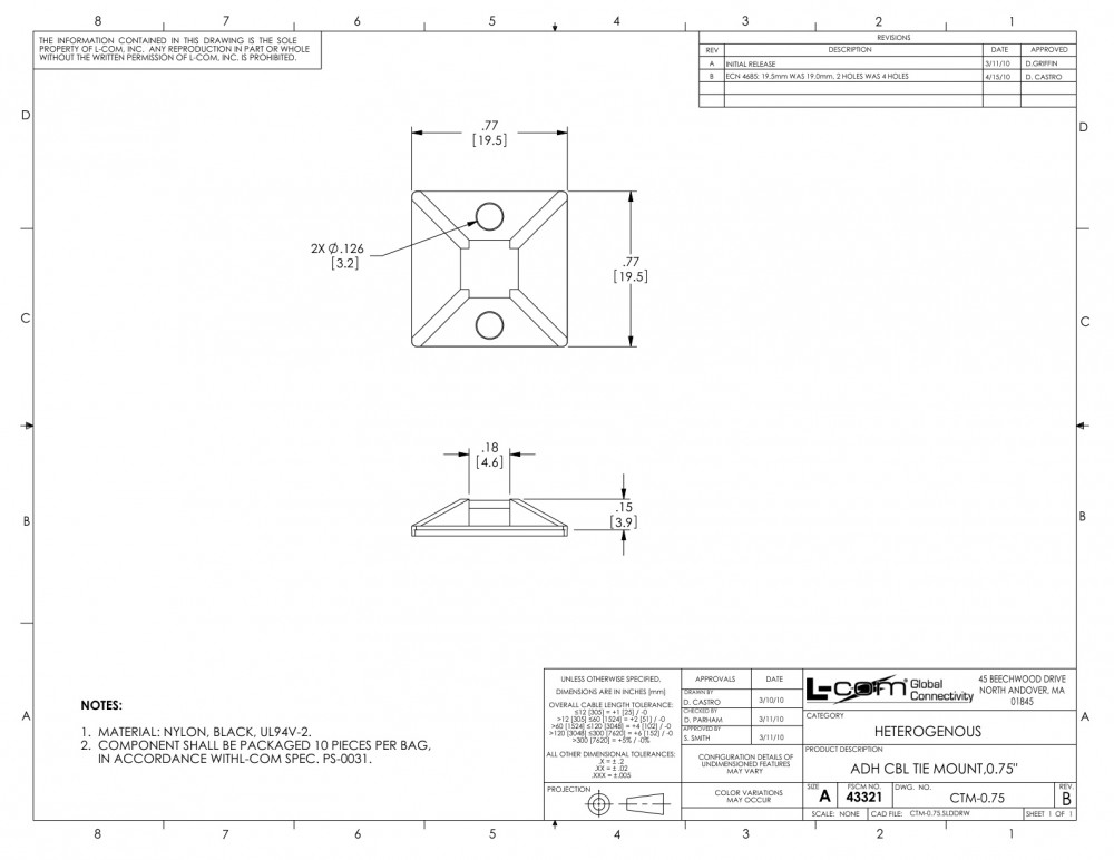 L-com CTM-0.75 technical document image