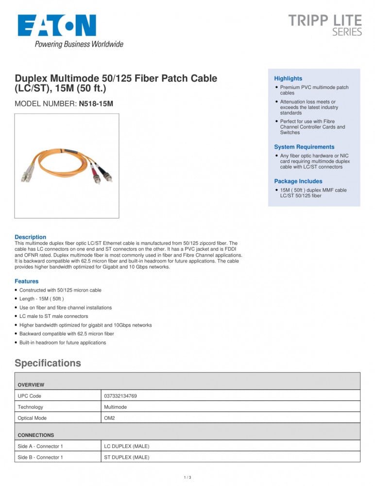 N518-15M technical document page 1