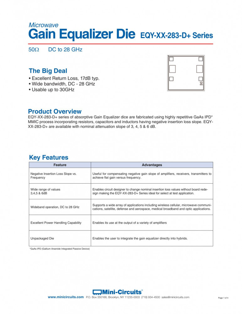 EQY-4-283-DG+ technical document page 1