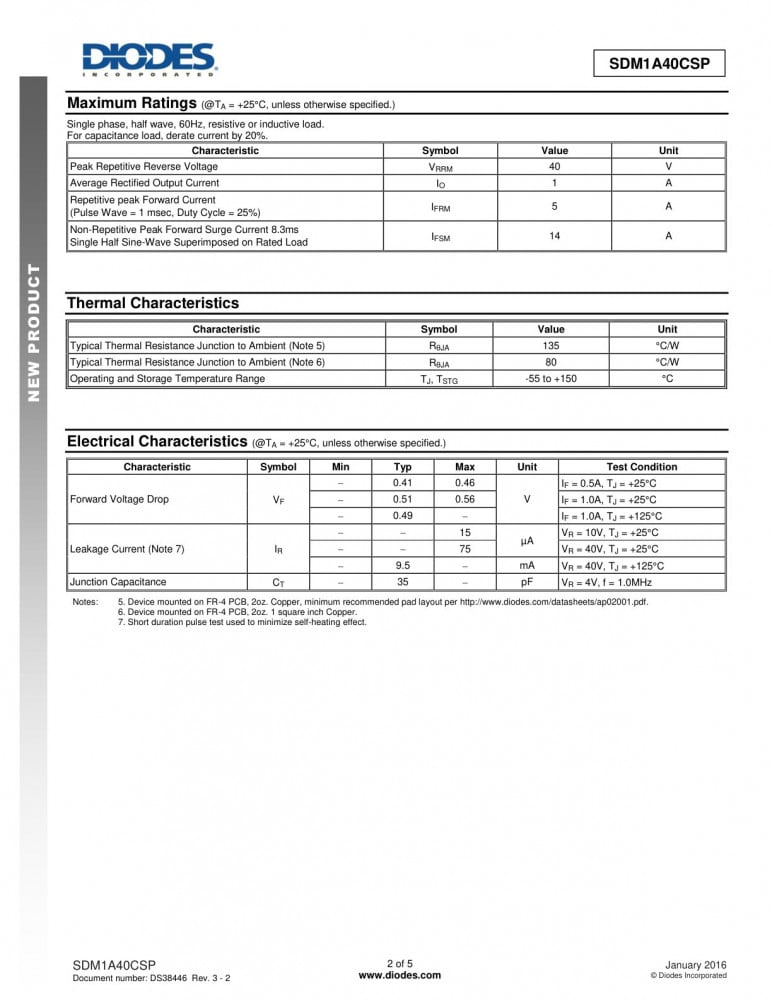 SDM1A40CSP-7 datasheet page 2