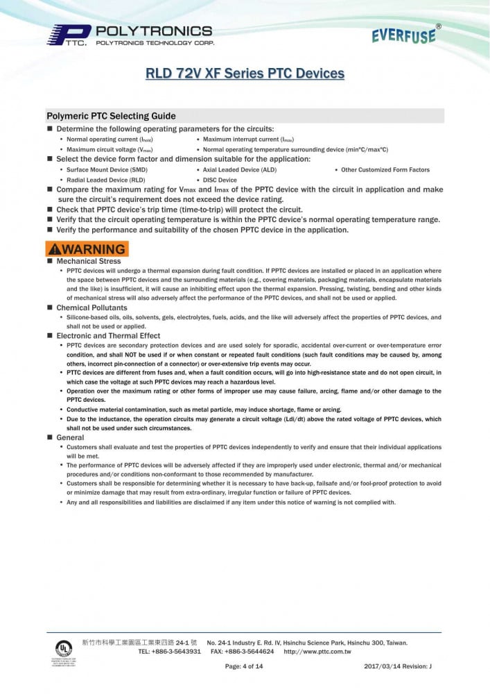 RLD 72V XF datasheet page 4
