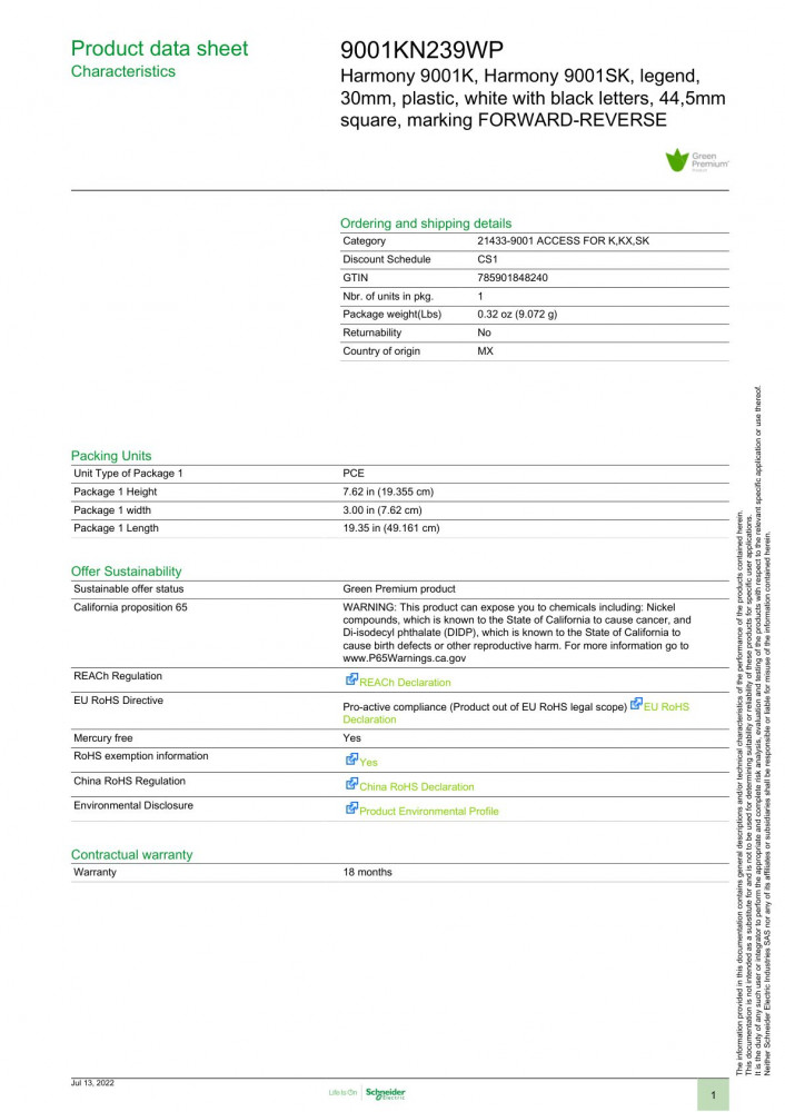 9001KN239WP technical document preview
