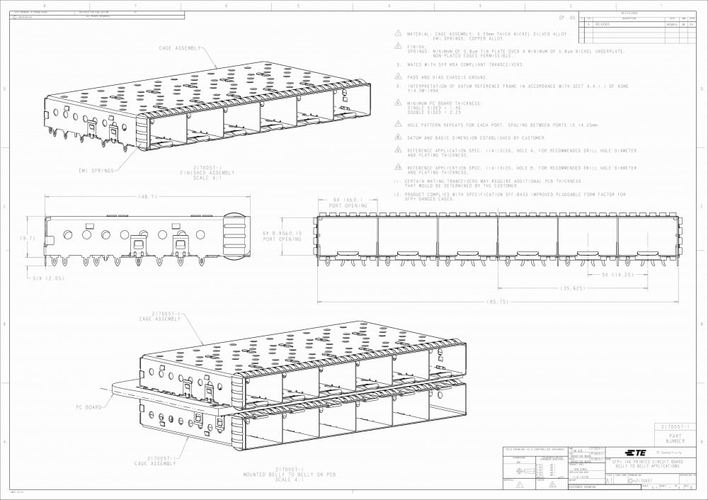 TE Connectivity 2170057-1 drawing page 1