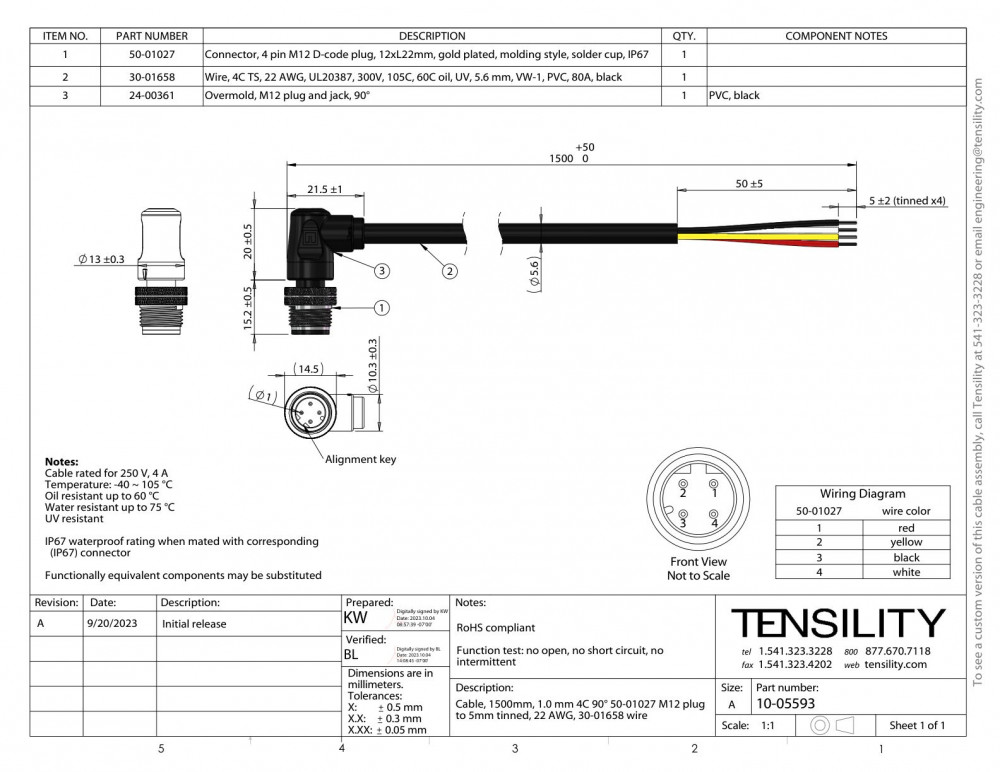 Tensility International 10-05593 product drawing