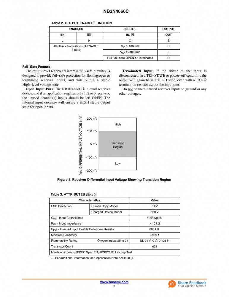 NB3N4666C datasheet page 3