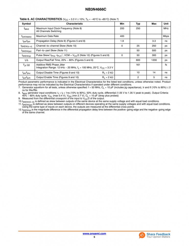 NB3N4666C datasheet page 5