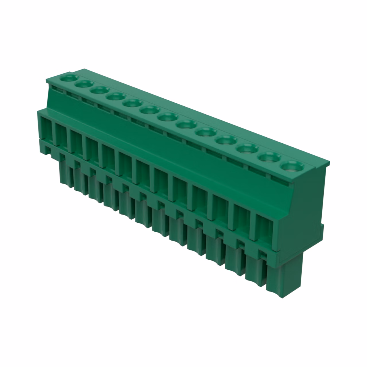 3.81mm Pitch Eurostyle Vertical Plug, with Reverse Imprinting, Rear Wire  Entry, Green Housing, Gold (Au) Plated, 13 Circuits for sale