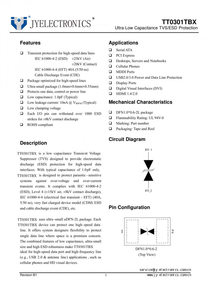 TT0301TBX datasheet page 1