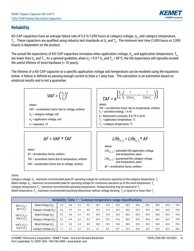 KEMET T520 T530 datasheet page 6