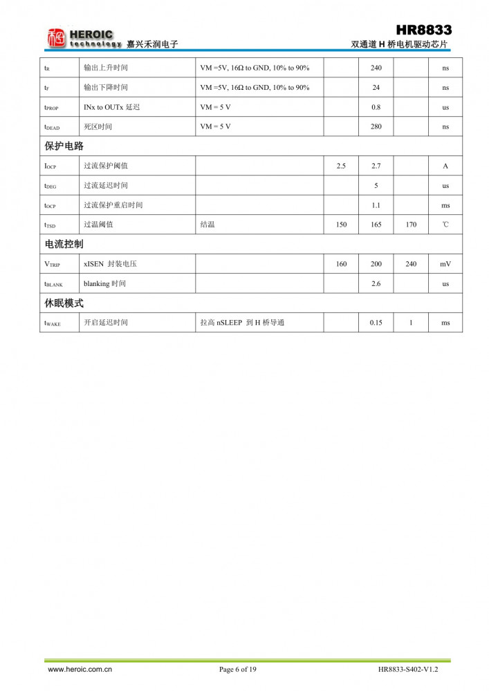 HR8833MTE datasheet page 6