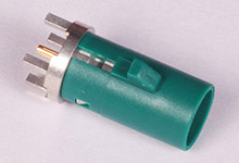 MCX Jack, Straight, PCB Receptacle, Edge Mount, Solder, Brass Body, 0.12µm Gold (Au) Plating, Tape and Reel, 50 Ohms