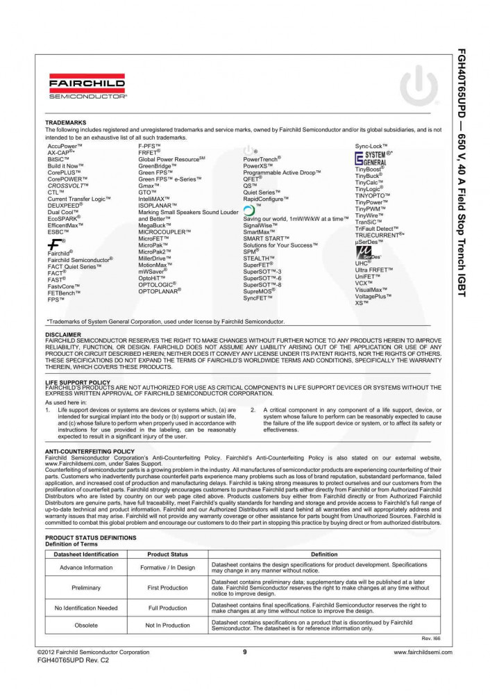 FGH40T65UPD datasheet page 9