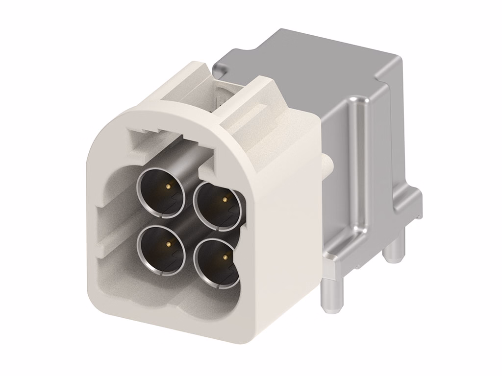 High-Speed FAKRA Mini (HFM) Quad Header, 2x2, Right-Angle, Through Hole, Key B, White, 50 Ohms for sale