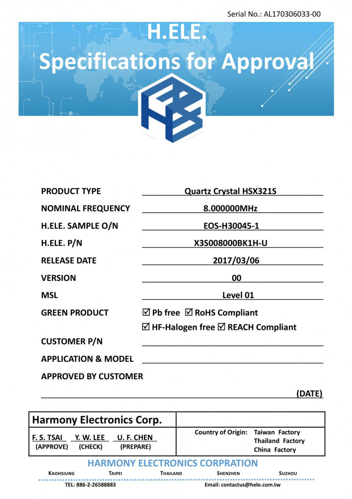 X3S008000BK1H-U datasheet page 1
