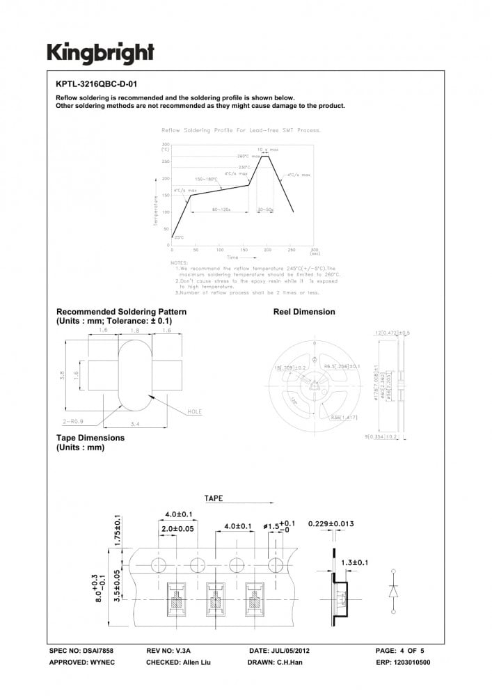 KPTL-3216QBC-D-01 datasheet page 4