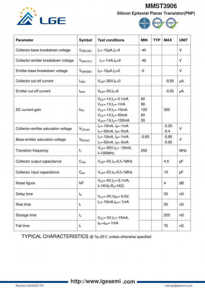 MMST3906 datasheet page 2