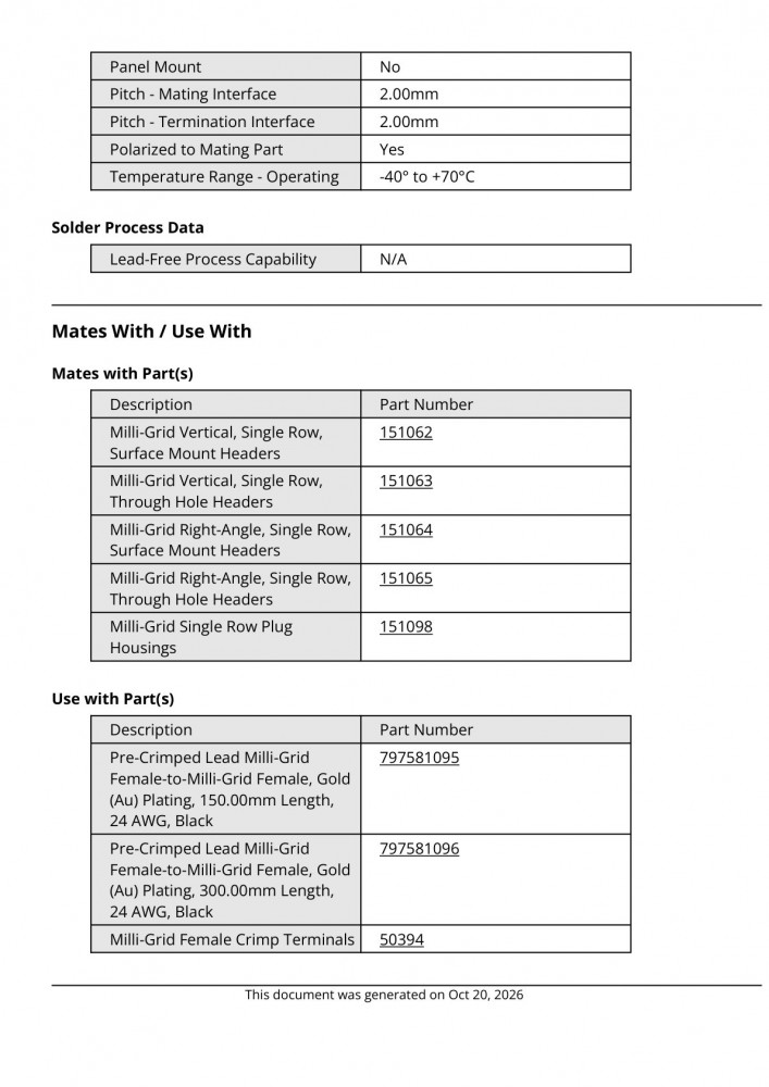 MOLEX Milli-Grid product specification page 3