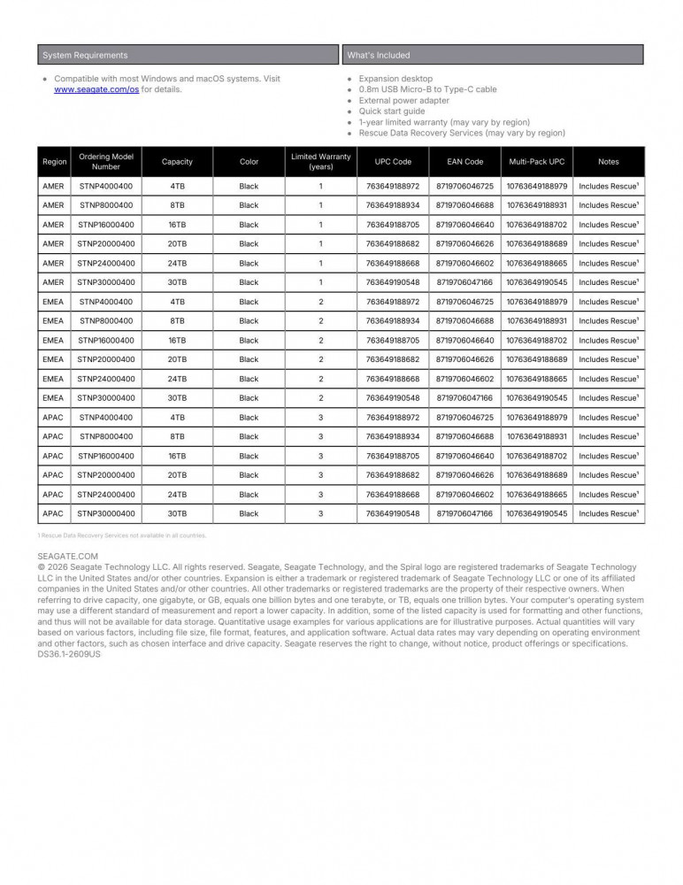 Seagate Expansion Desktop product sheet image 3