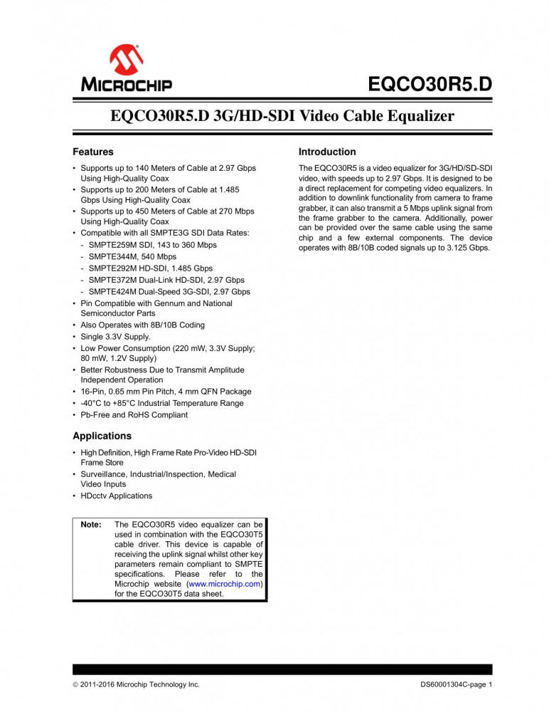 EQCO30R5.D datasheet page 1