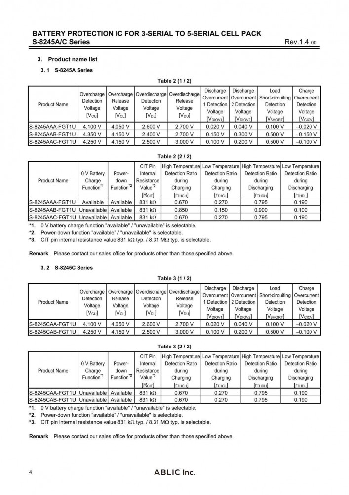 S-8245A/C technical document page 4