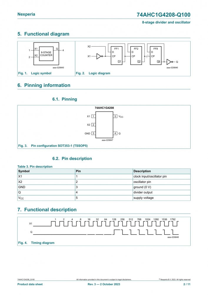 74AHC1G4208GW-Q10H datasheet page 2