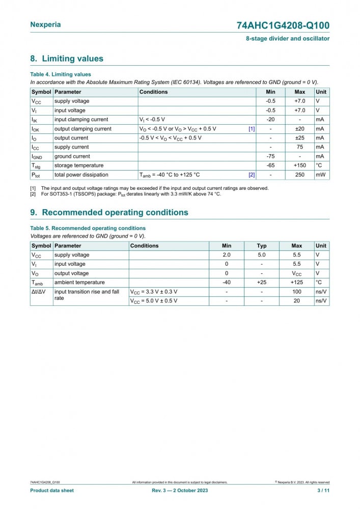 74AHC1G4208GW-Q10H datasheet page 3