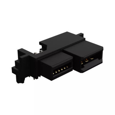 EXTreme LPHPower Receptacle Header, Right-Angle, 2 Power Contacts, 12 Signal Contacts, Select Gold (Au) Plating, for 1.57mm Thick PC Board, with Press-fit Plastic Pegs for sale