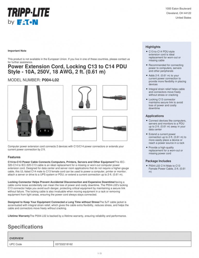 P004-L02 technical document page 1