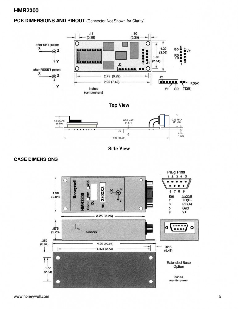 HMR2300 technical document page 5