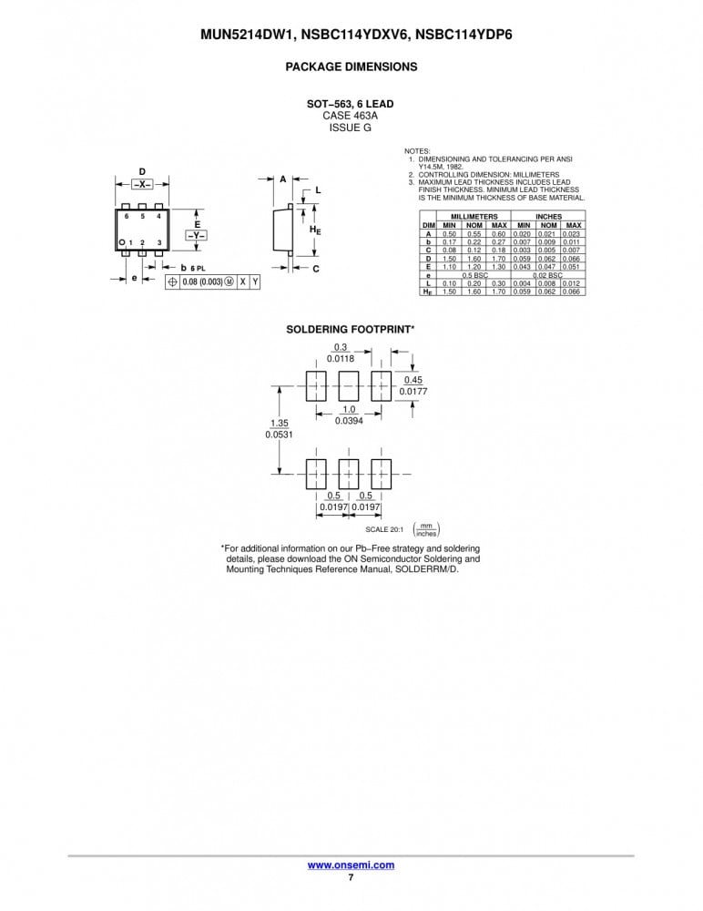 SMUN5214DW1T1G datasheet page 7